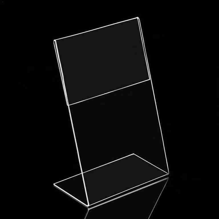 L Shaped Acrylic Sign Holder 4x6 Inches - Chinov Display