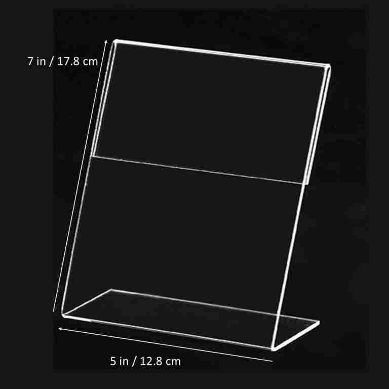 L Shaped Acrylic Sign Holder 5x7 Inches Vertical - Chinov Display