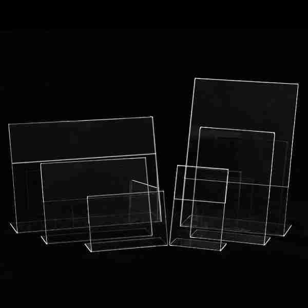 L Shape Acrylic Sign Holder 2.76x4.15 Inches Vertical - Chinov Display