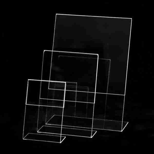 L Shaped Acrylic Sign Holder 5x7 Inches Vertical - Chinov Display