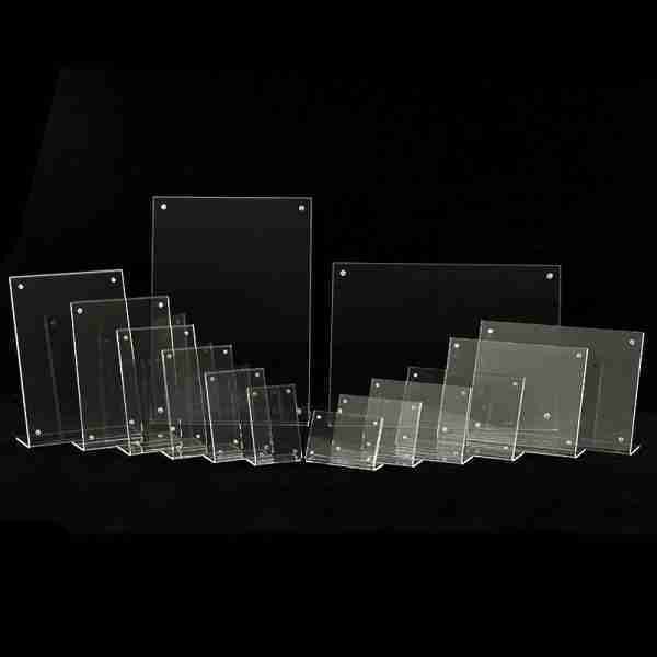 Slanted Acrylic Sign Holder with Magnets 2.5x4 Horizontal - Chinov Display